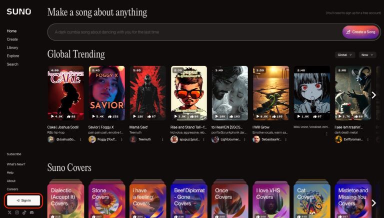 SunoAI(スノ/スーノ/スノー エーアイ) | 生成AIサービス一覧